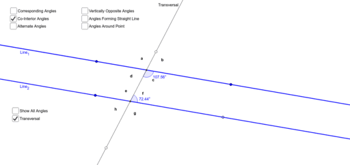 Angles & Parallel Lines – GeoGebra