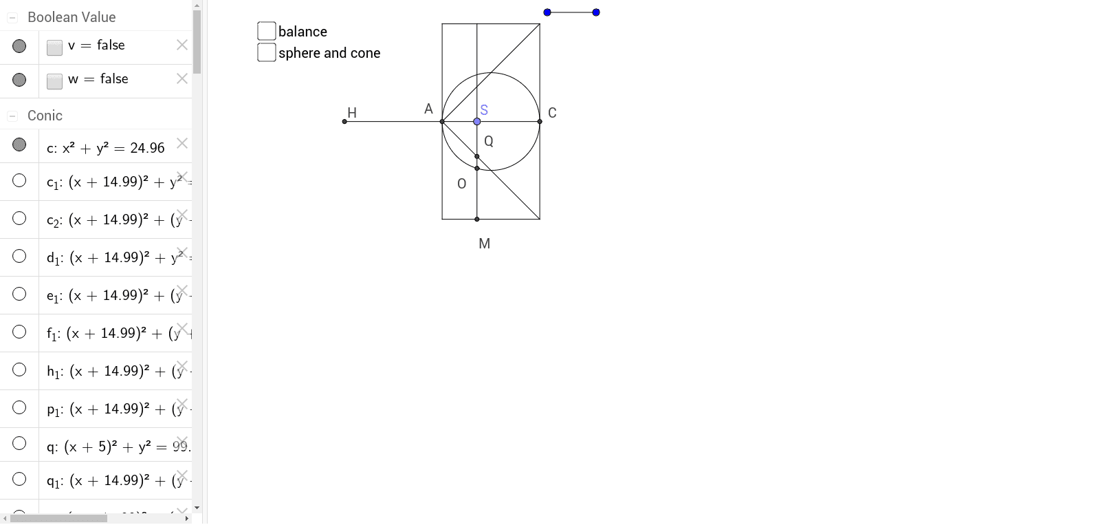 Archimedes Method 2D – GeoGebra