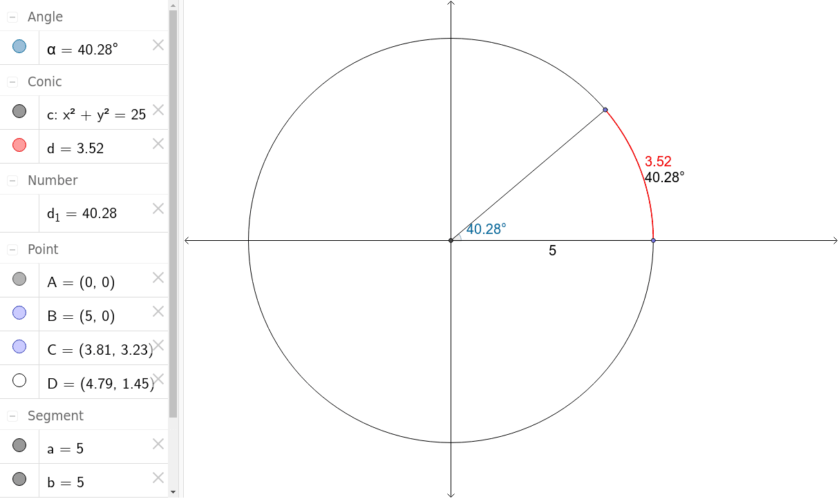 Arc Length – GeoGebra