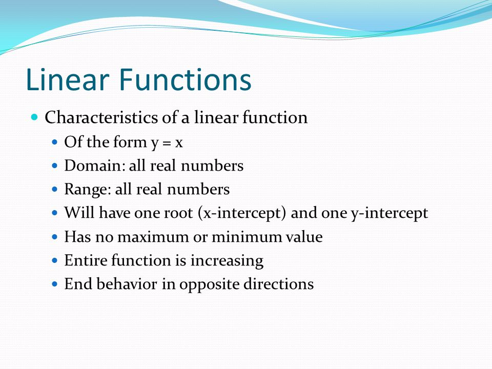 Characteristics Of Linear Functions GeoGebra