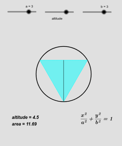Inscribing an Isosceles Triangle in an Ellipse - II – GeoGebra
