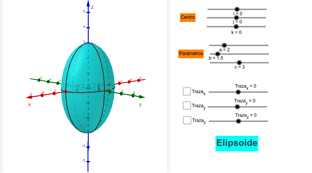 Construcción de un Elipsoide – GeoGebra