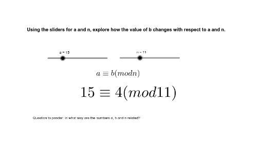 Modular Arithmetic – GeoGebra