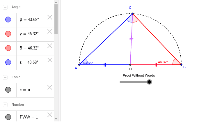 Theorem of Thales – GeoGebra