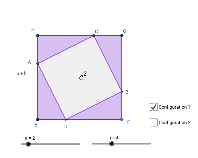 Démonstration du théorème de Pythagore – GeoGebra