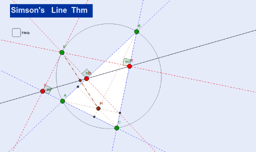 Simson's Line Thm – GeoGebra