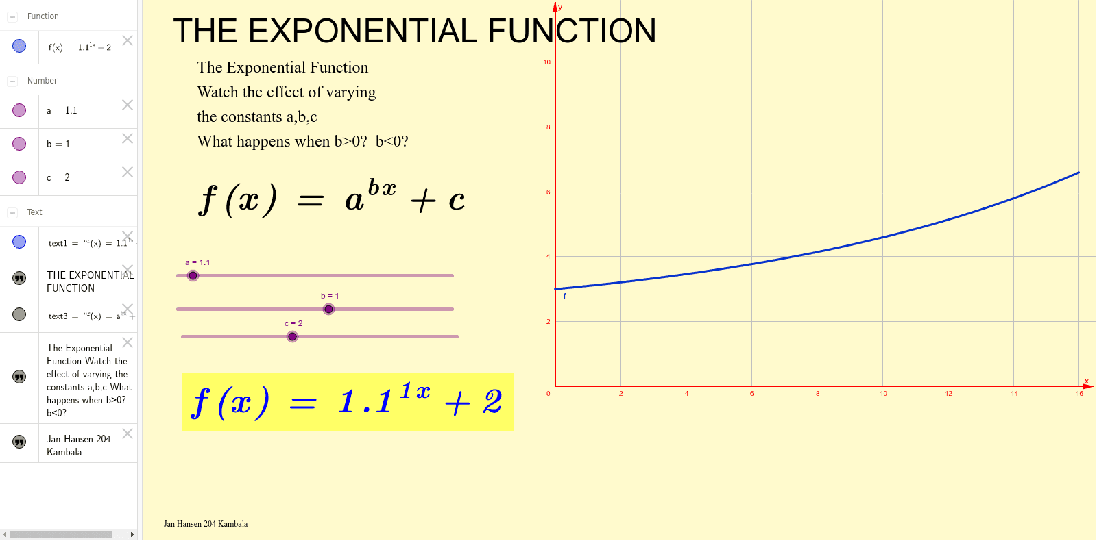 The basic Exponential function x >=0 – GeoGebra