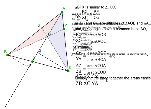 Ceva's theorem (proof) – GeoGebra