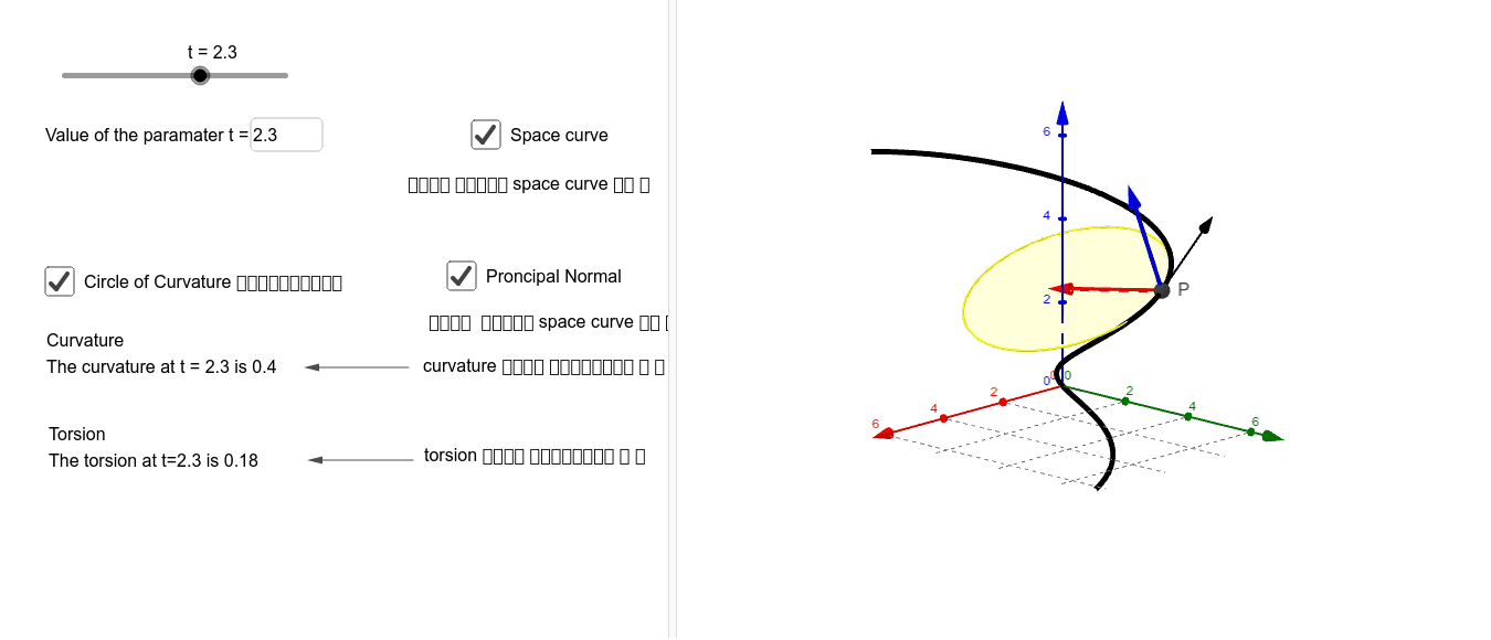Curvature Torsion – GeoGebra