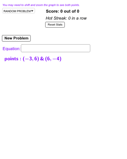Point-Slope Problem Generator v2021 – GeoGebra