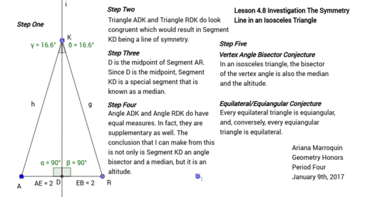 Geometry Investigation 4.8 – GeoGebra