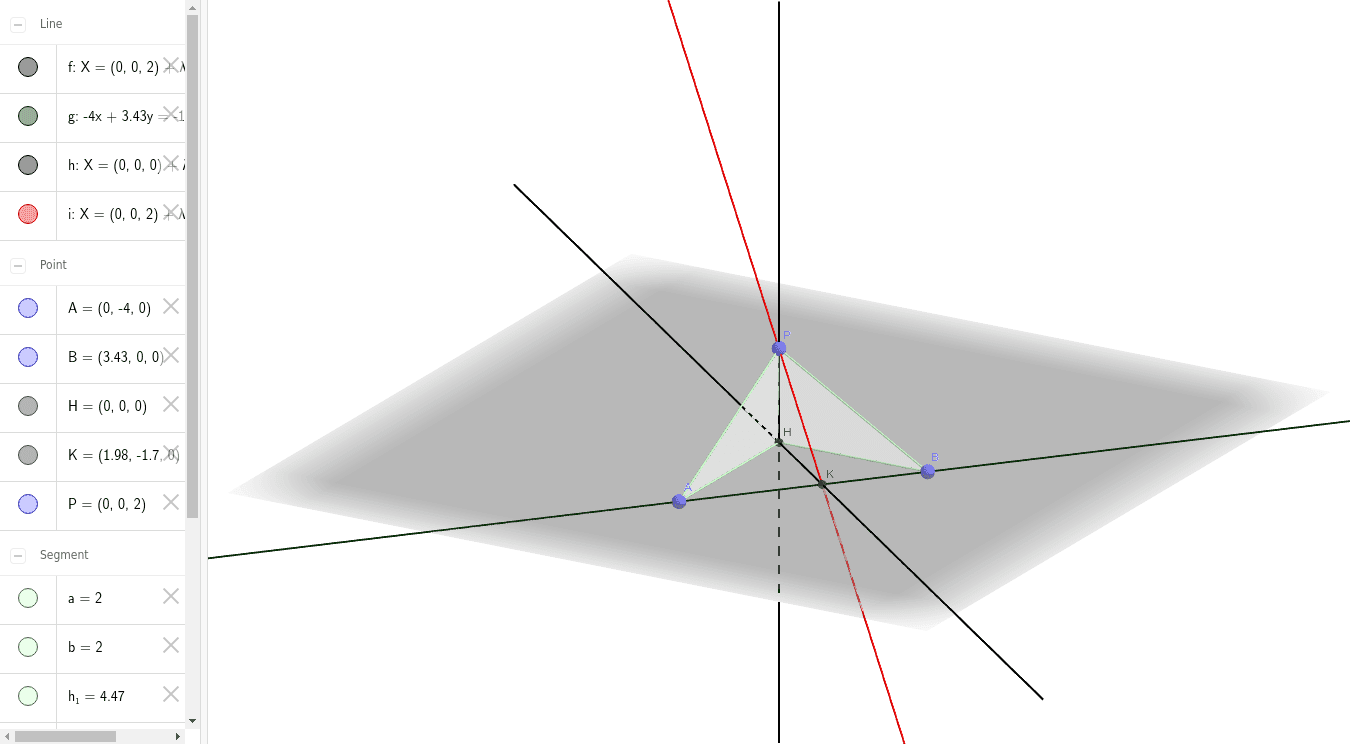 Il teorema delle tre perpendicolari – GeoGebra