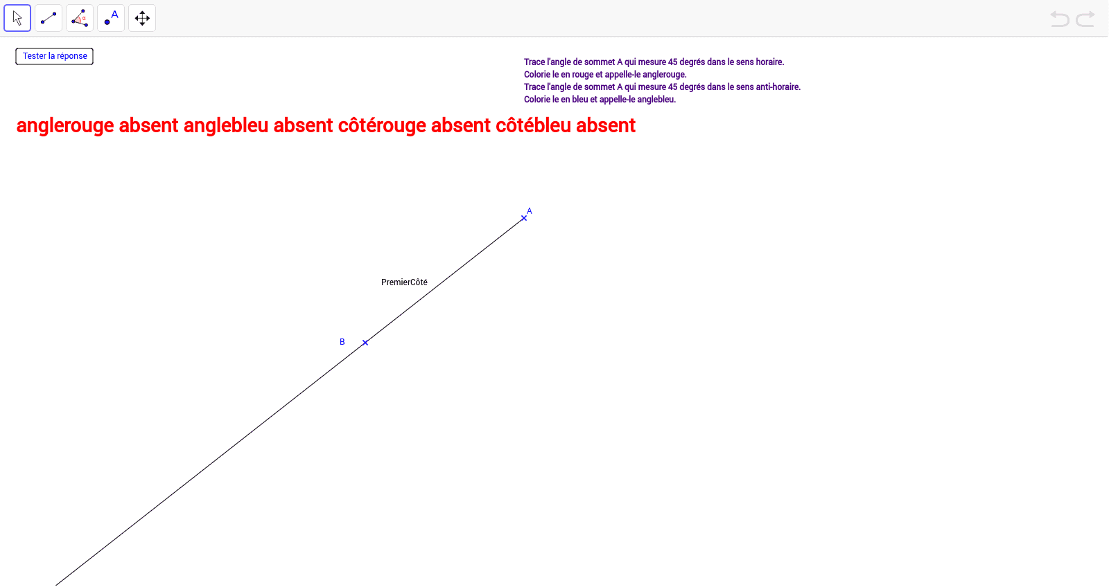 Construire un angle de mesure donnée – GeoGebra