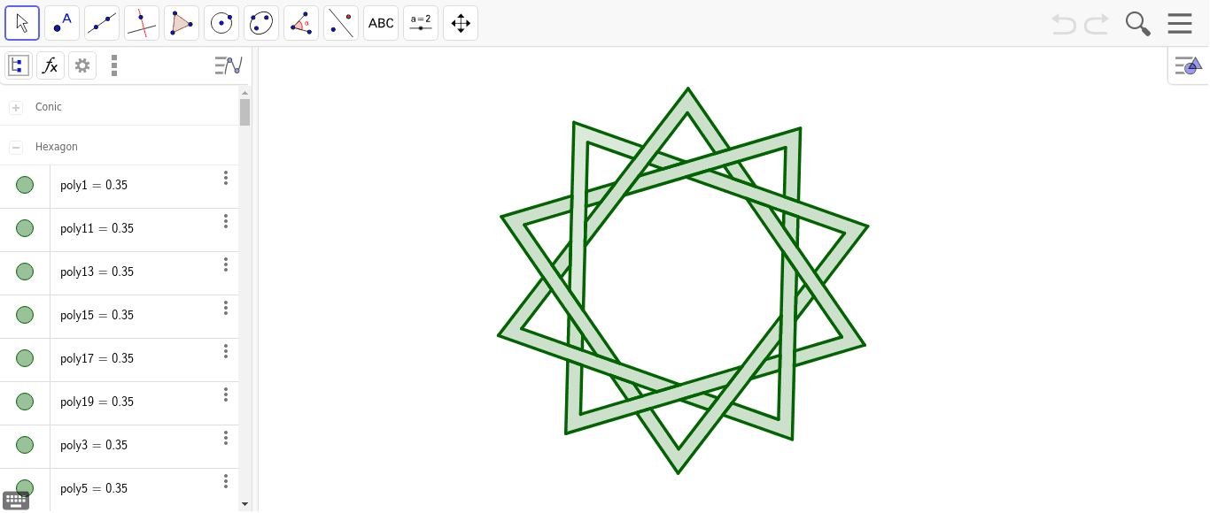 Overlapping 10-Pointed Star – GeoGebra