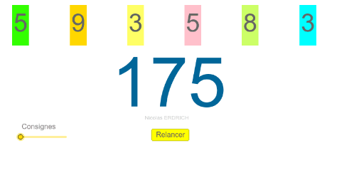 Le compte est bon – GeoGebra
