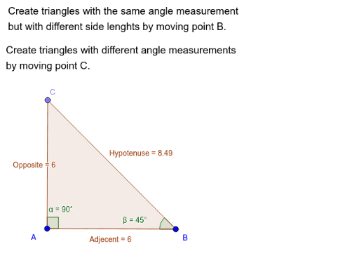 Exploring Trigonometric Ratios – GeoGebra