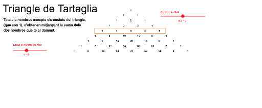 Triangle de Tartaglia o de Pascal – GeoGebra
