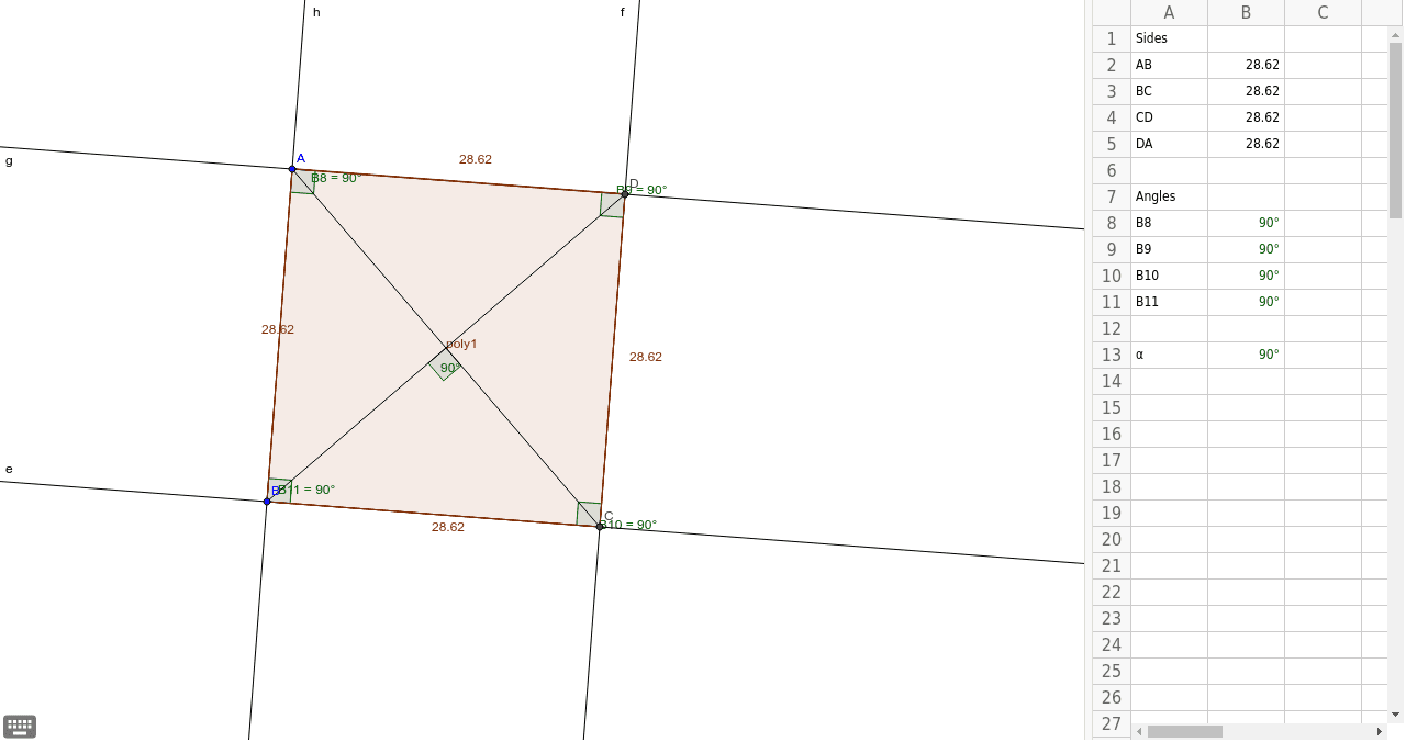 Square Exploration – GeoGebra