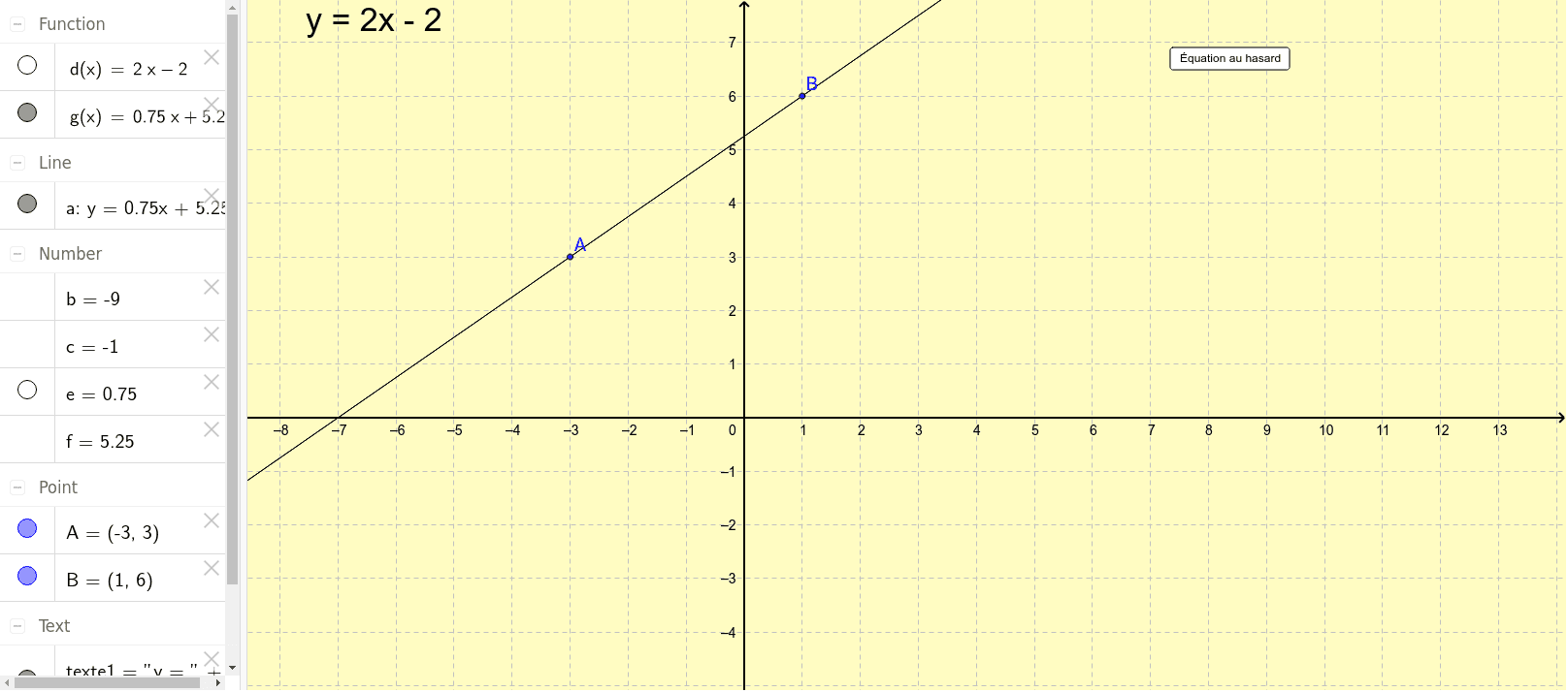 Fonction affine – GeoGebra