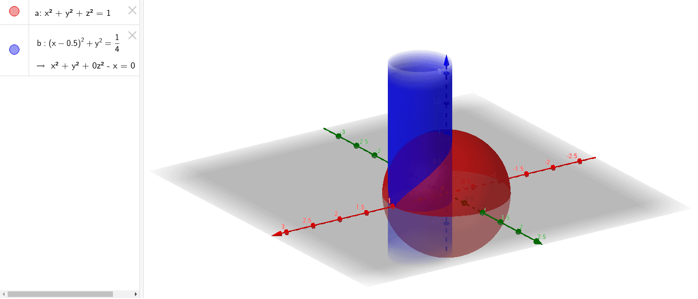 Intersection de surfaces – GeoGebra