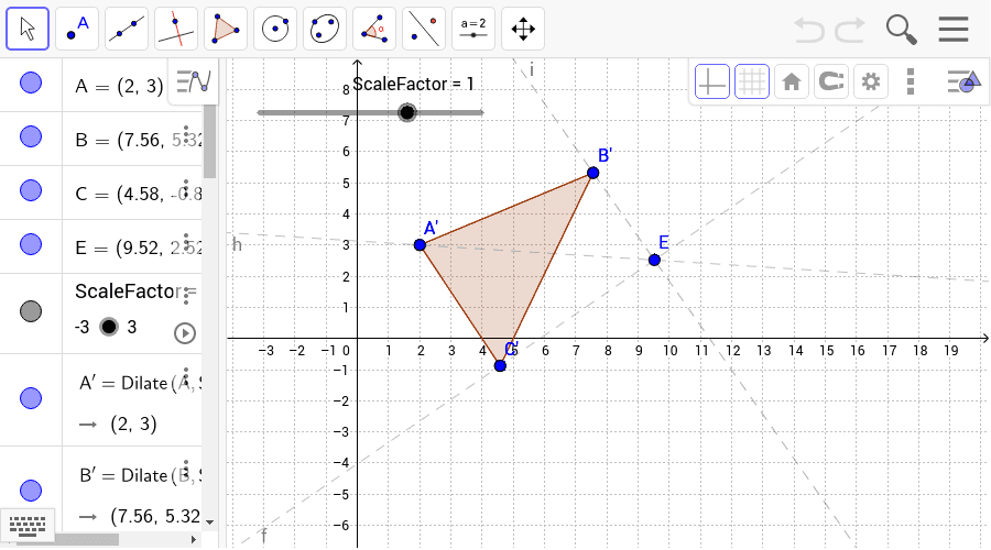 Slide 1: Triangle Dilation – GeoGebra