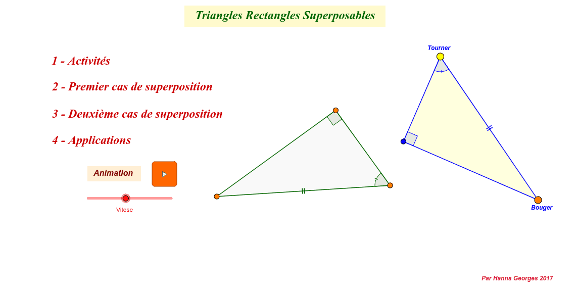 Triangles Rectangles Superposables – GeoGebra