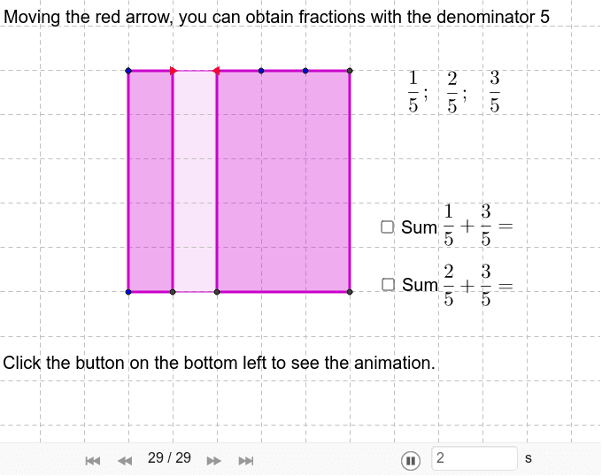 Adding Fractions Animation Geogebra 