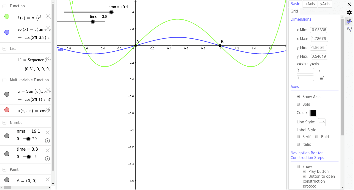 Wave equation – GeoGebra