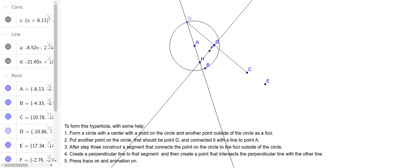 Hyperbola Lab – GeoGebra