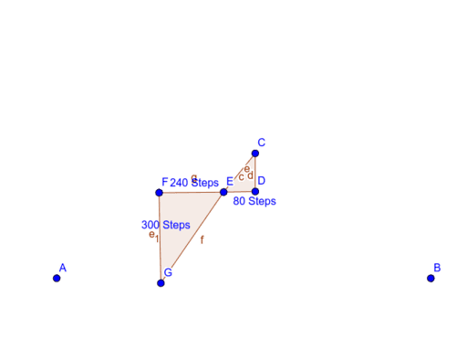 Treasure Map: How many steps would it take from the mountains (at point D) to get to the ...