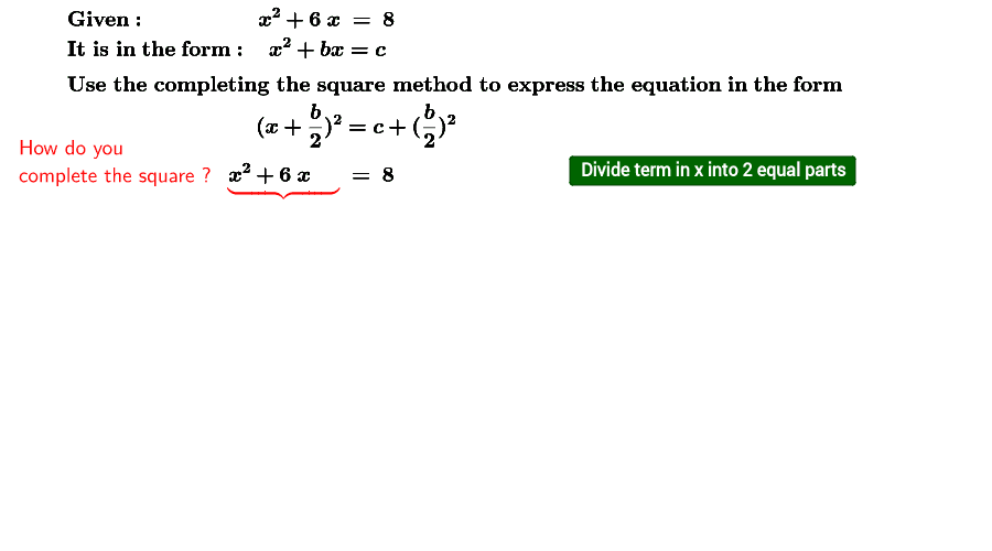 Completing The Square Formula Steps