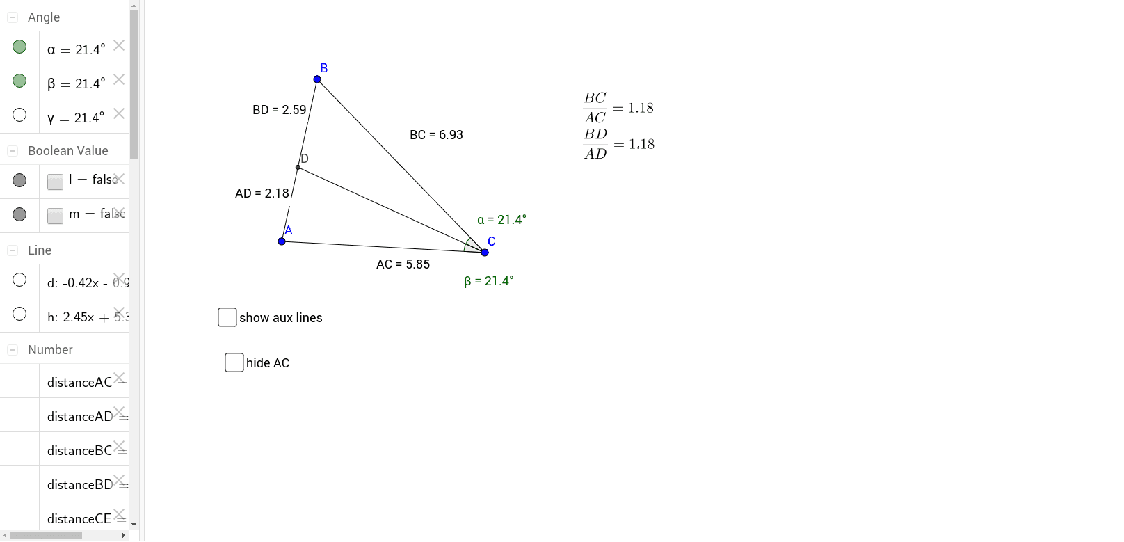 Angle Bisector Theorem – GeoGebra