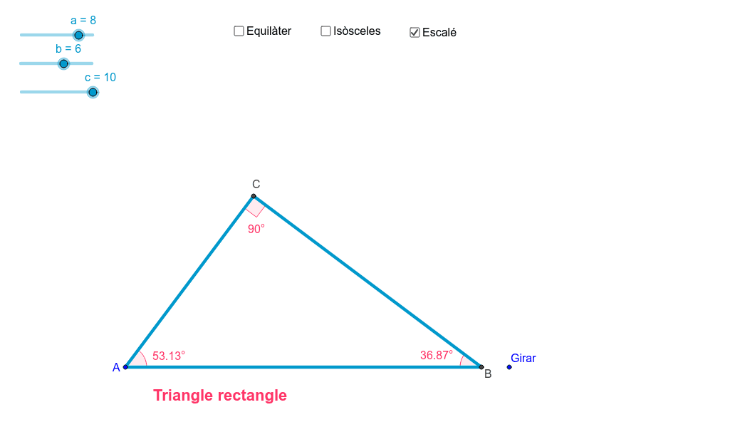 Classificació de triangles – GeoGebra