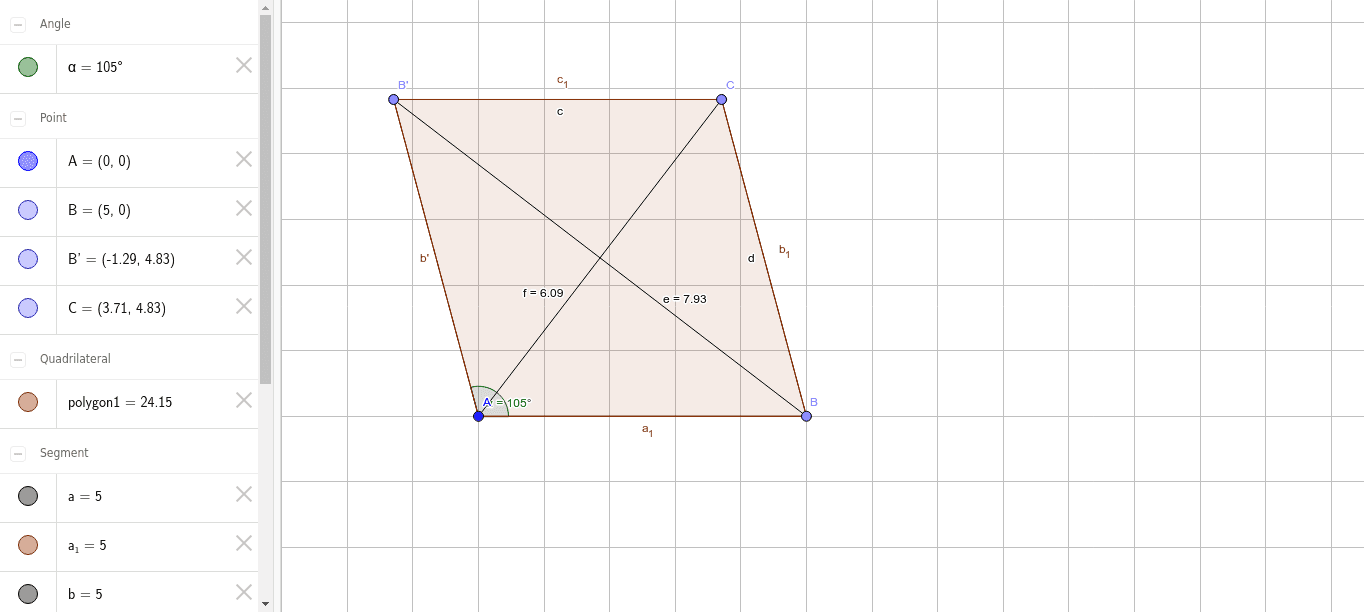 Areal af rombe – GeoGebra