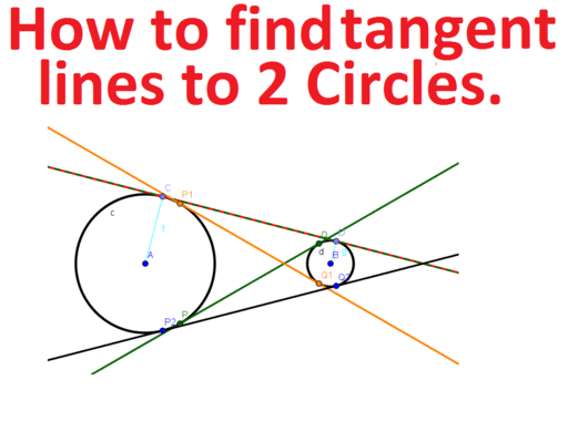 Tangents between two Circles – GeoGebra
