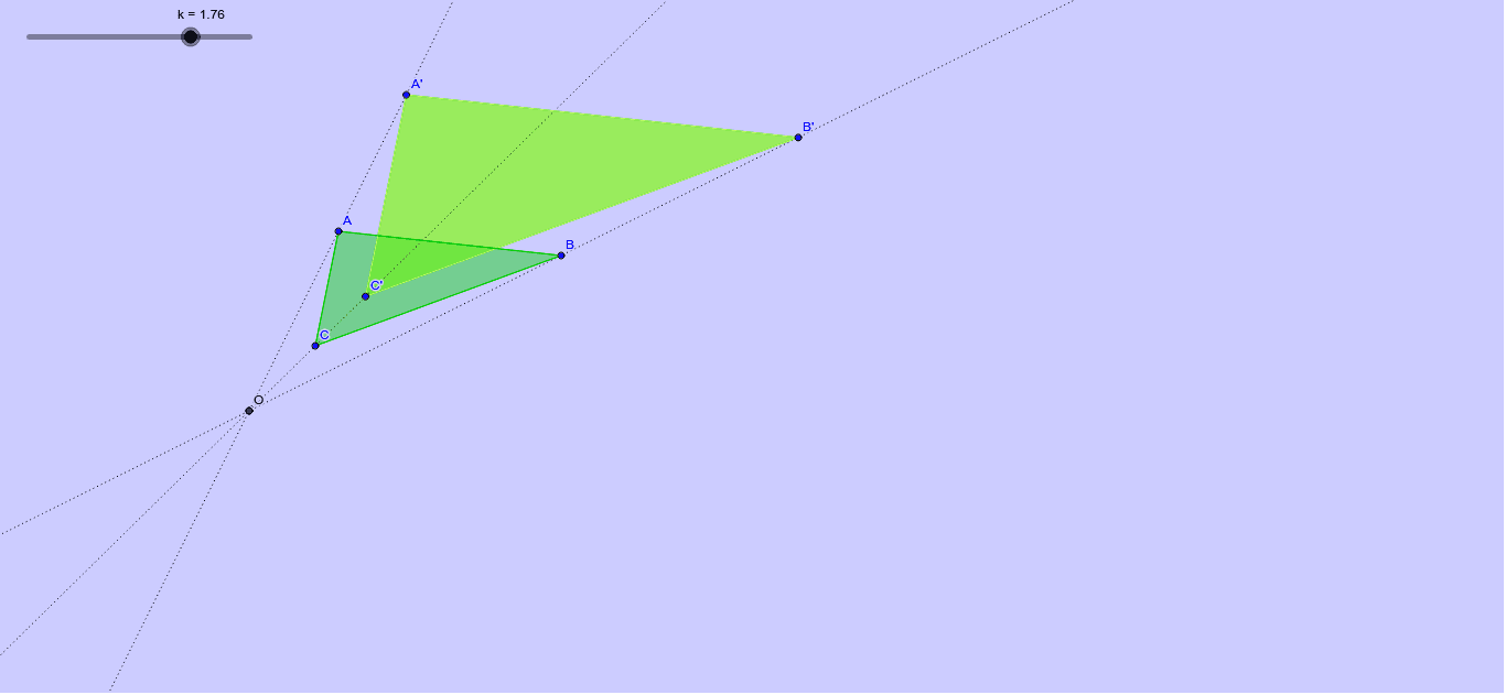 Homotecia y su razón – GeoGebra