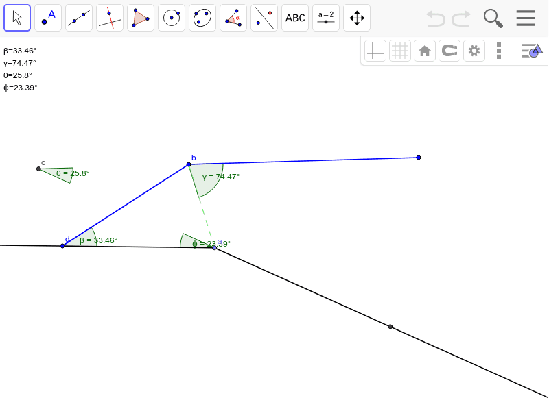 Simple fault bend fold with plot – GeoGebra