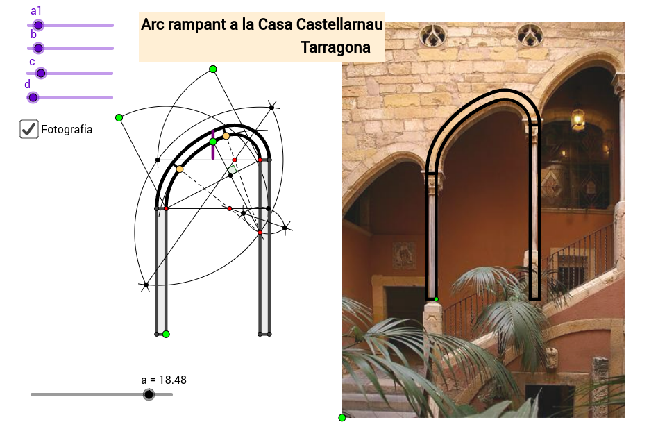 Arc rampant a la Casa Castellarnau. Tarragona – GeoGebra