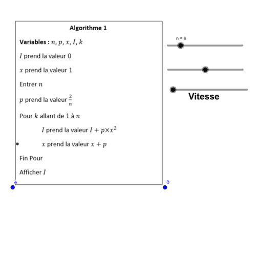 Algorithme 1 méthode des rectangles – GeoGebra