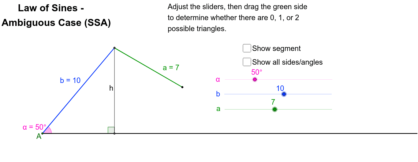 LOS - Ambiguous Case – GeoGebra
