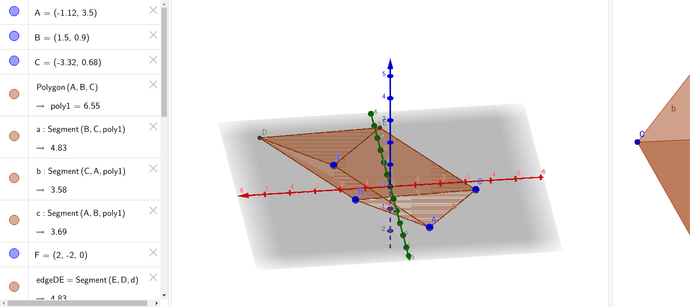 oblique triangular prism – GeoGebra