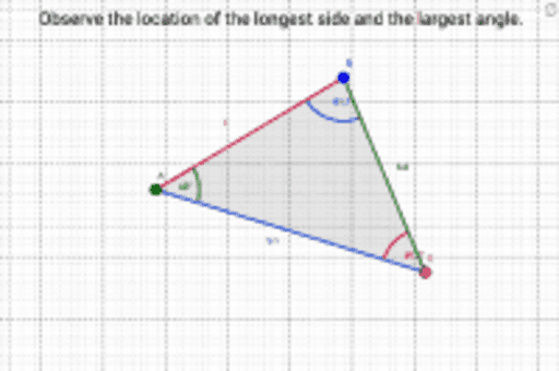 Observe location of the longest side and the largest angle. – GeoGebra