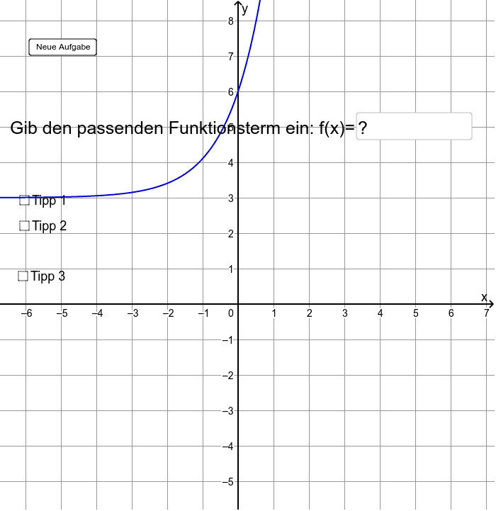 Funktionsterm einer Exponentialfunktion bestimmen. – GeoGebra