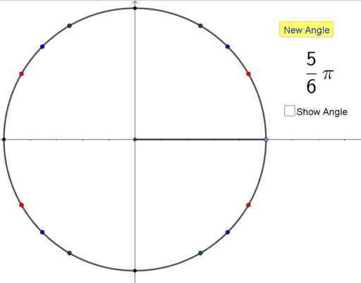 Unit Circle Special Angles – GeoGebra