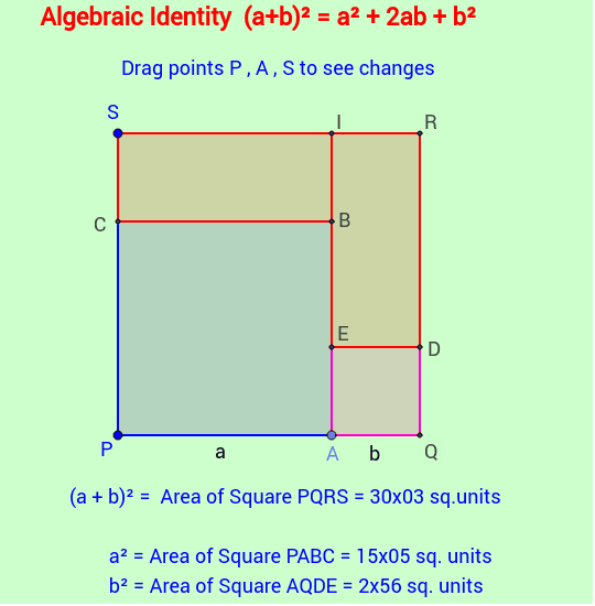 Algebraic Identity - Square of Sum – GeoGebra