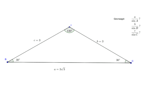 Sinusregel: oef 3 – GeoGebra