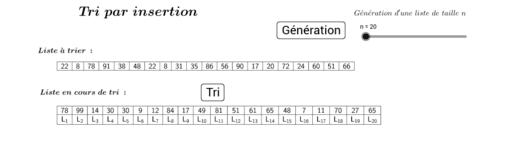 Tri par insertion – GeoGebra