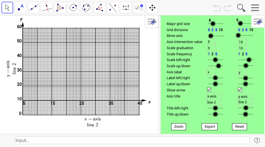Embedded graph grid for question papers – GeoGebra