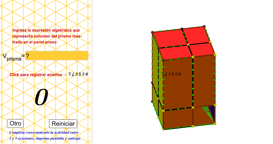 Prisma algebraico 1 a 10 – GeoGebra
