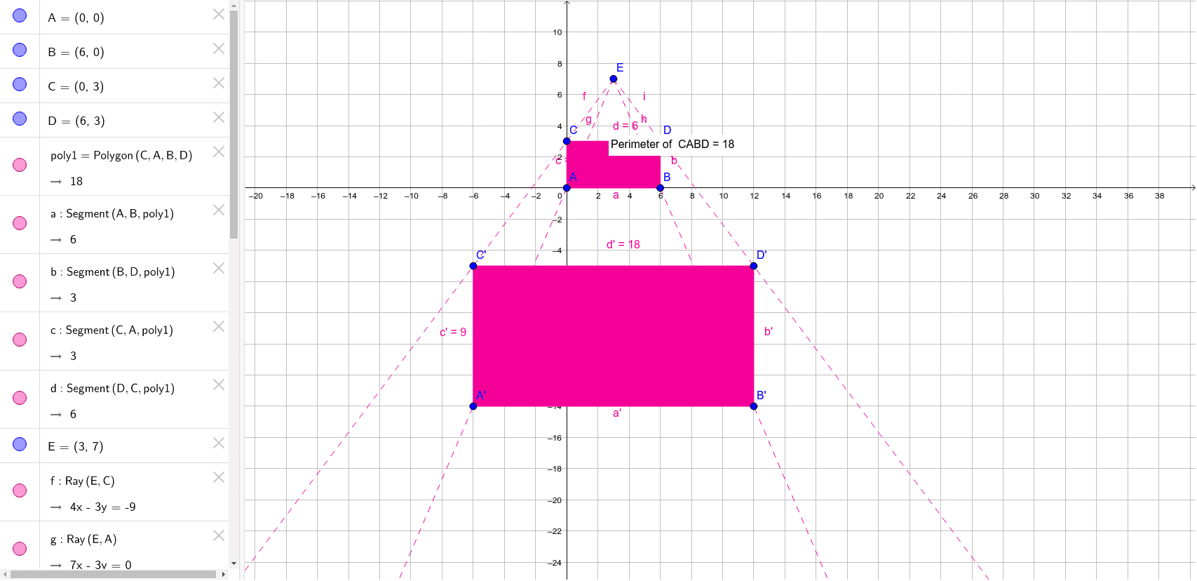 Constructing a Dilation – GeoGebra